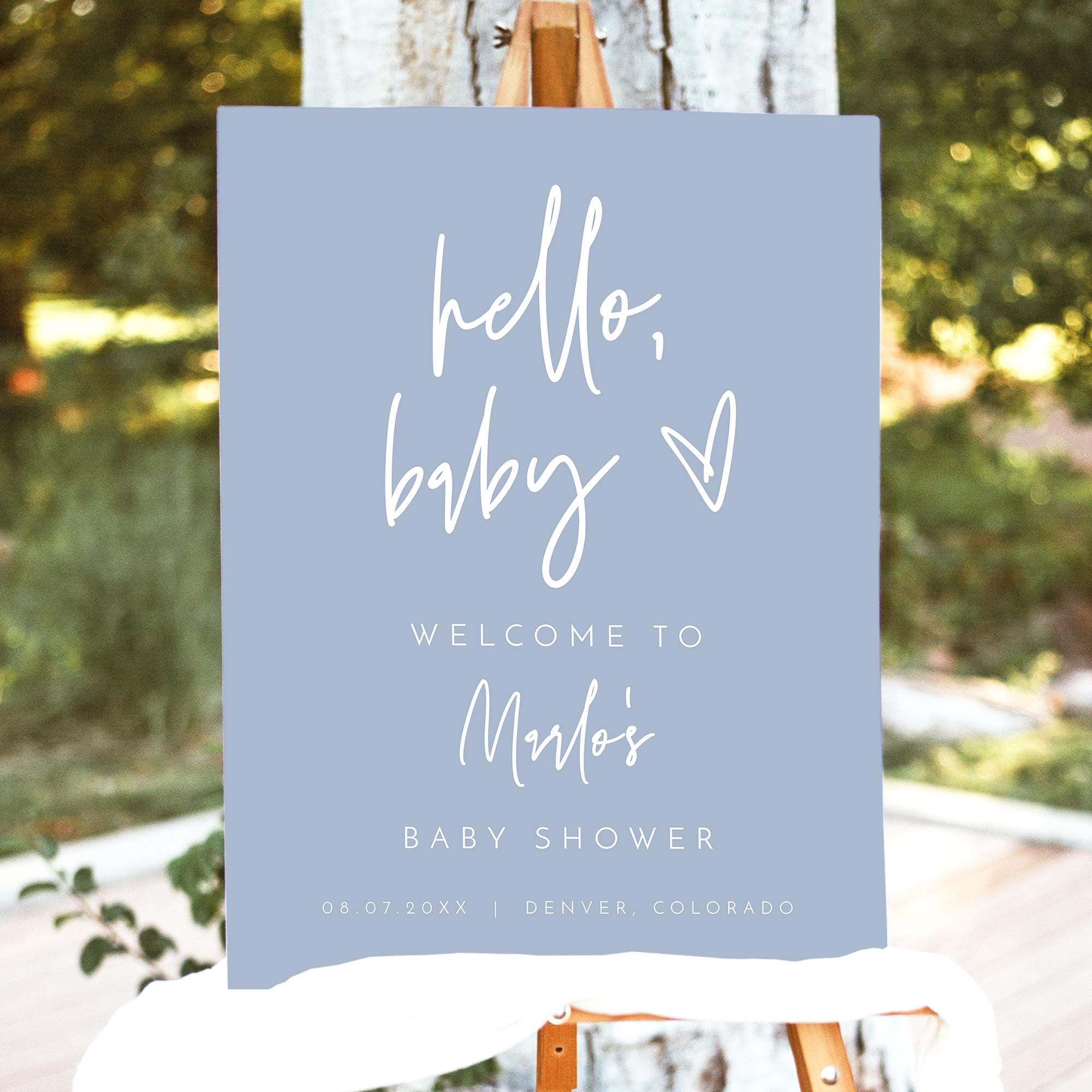 MARLO PRINTED + SHIPPED Boho Baby Shower Welcome Sign Template, Dusty ...