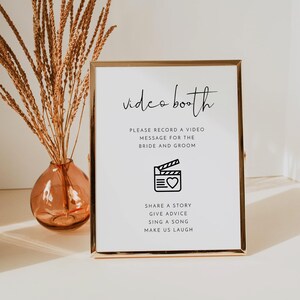 Video Booth Sign Printable, Leave a Video, Wedding Video Booth Sign ...
