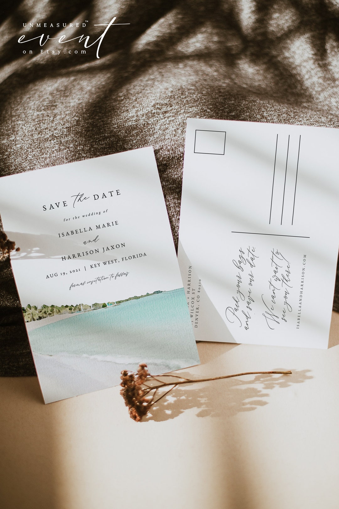 KEY WEST Save the Date Postcard Template, Printable Florida Beach ...