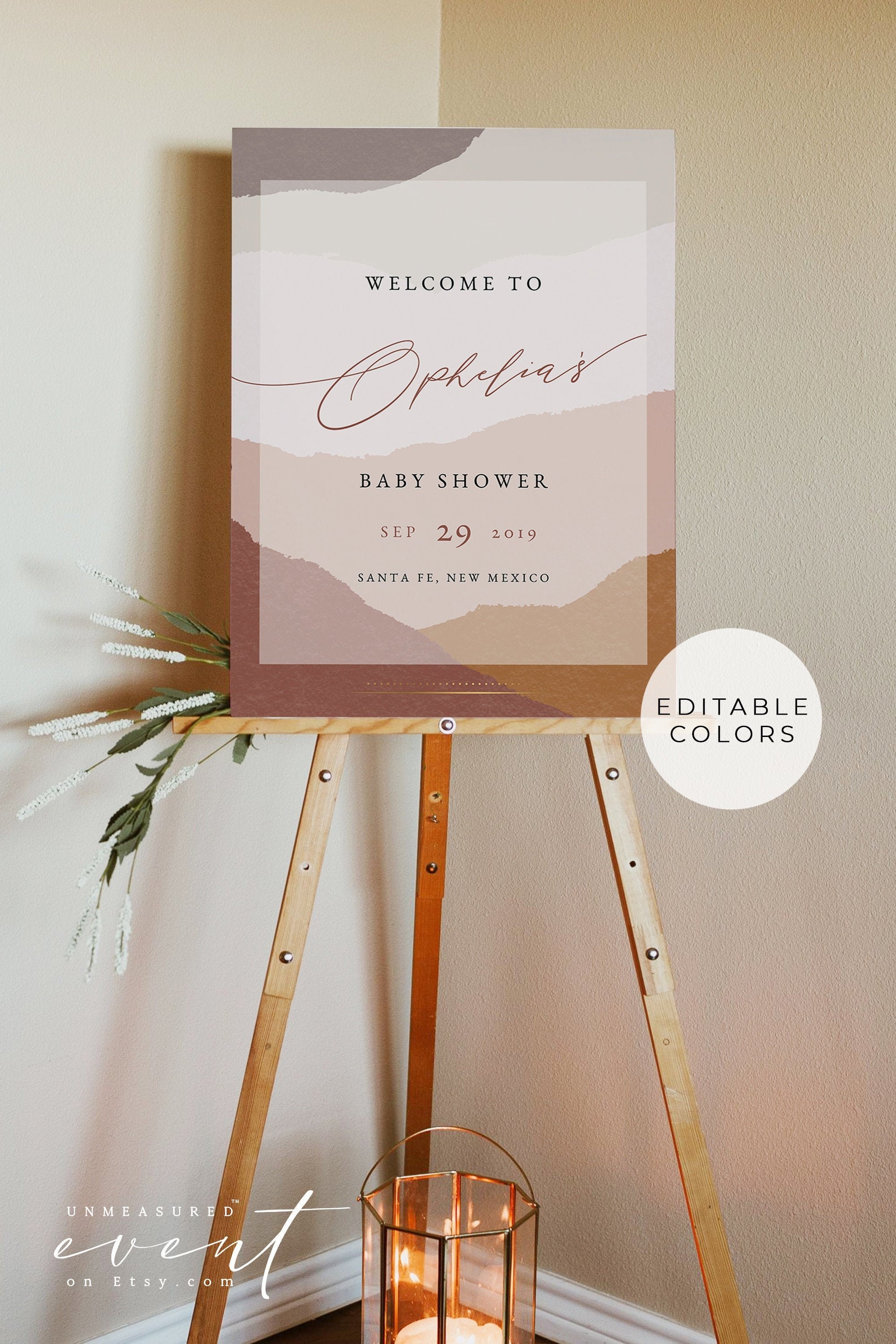 DUSK Baby Shower Welcome Sign Bohemian Baby Shower Welcome | Etsy