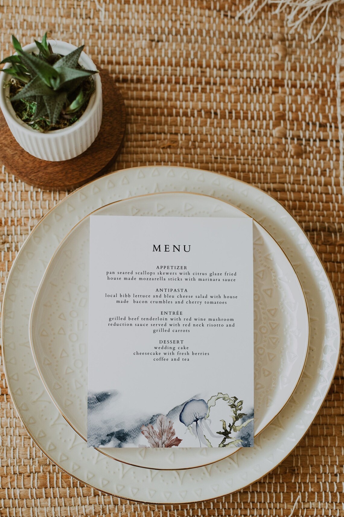 ALANA Tropical Wedding Menu Template Beach Wedding Menu | Etsy