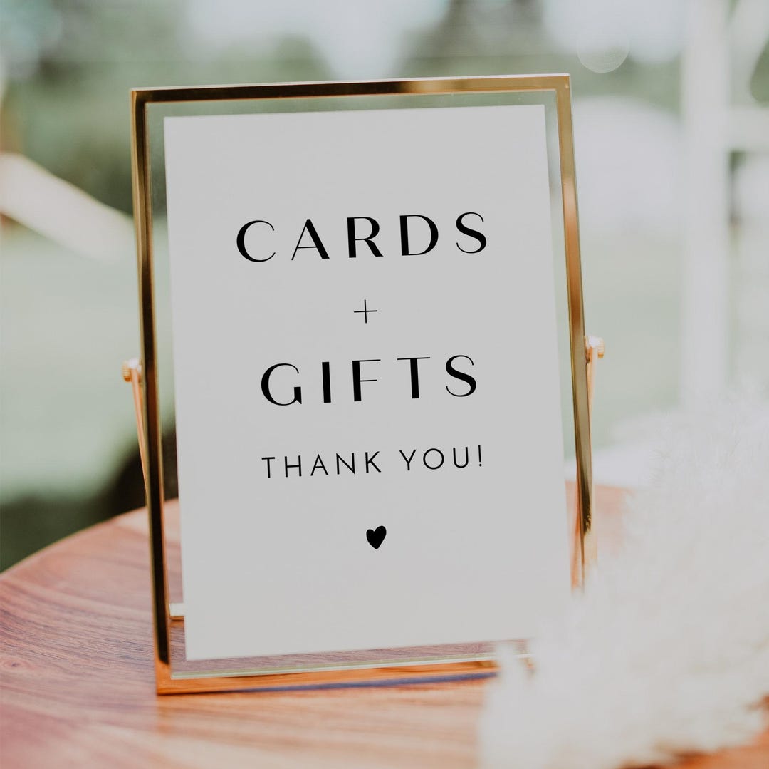 Cards and Gifts Sign Printable, Minimalist Card Table Wedding Sign ...