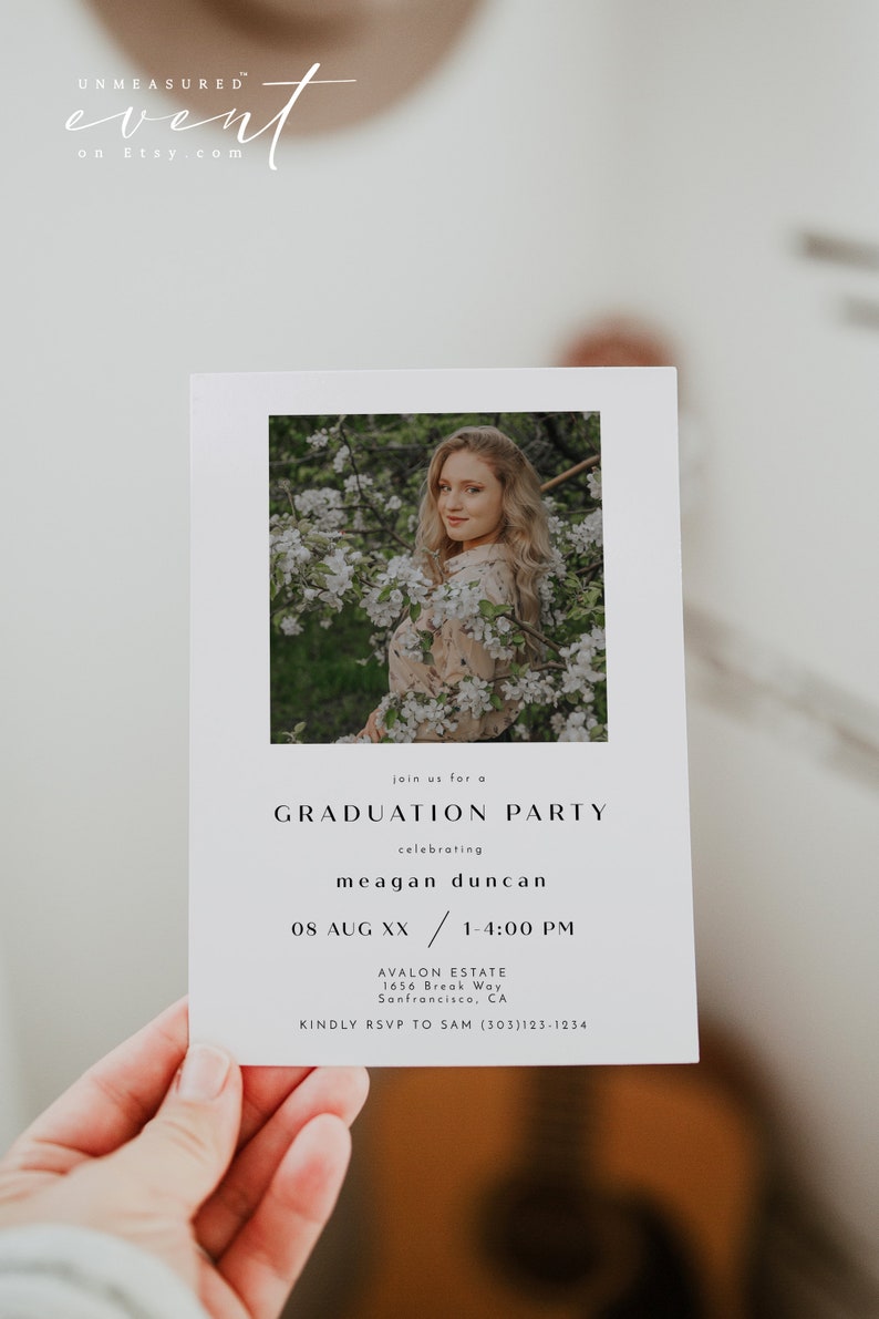ZARA Printable Graduation Invitation Template Photo Graduation Party ...