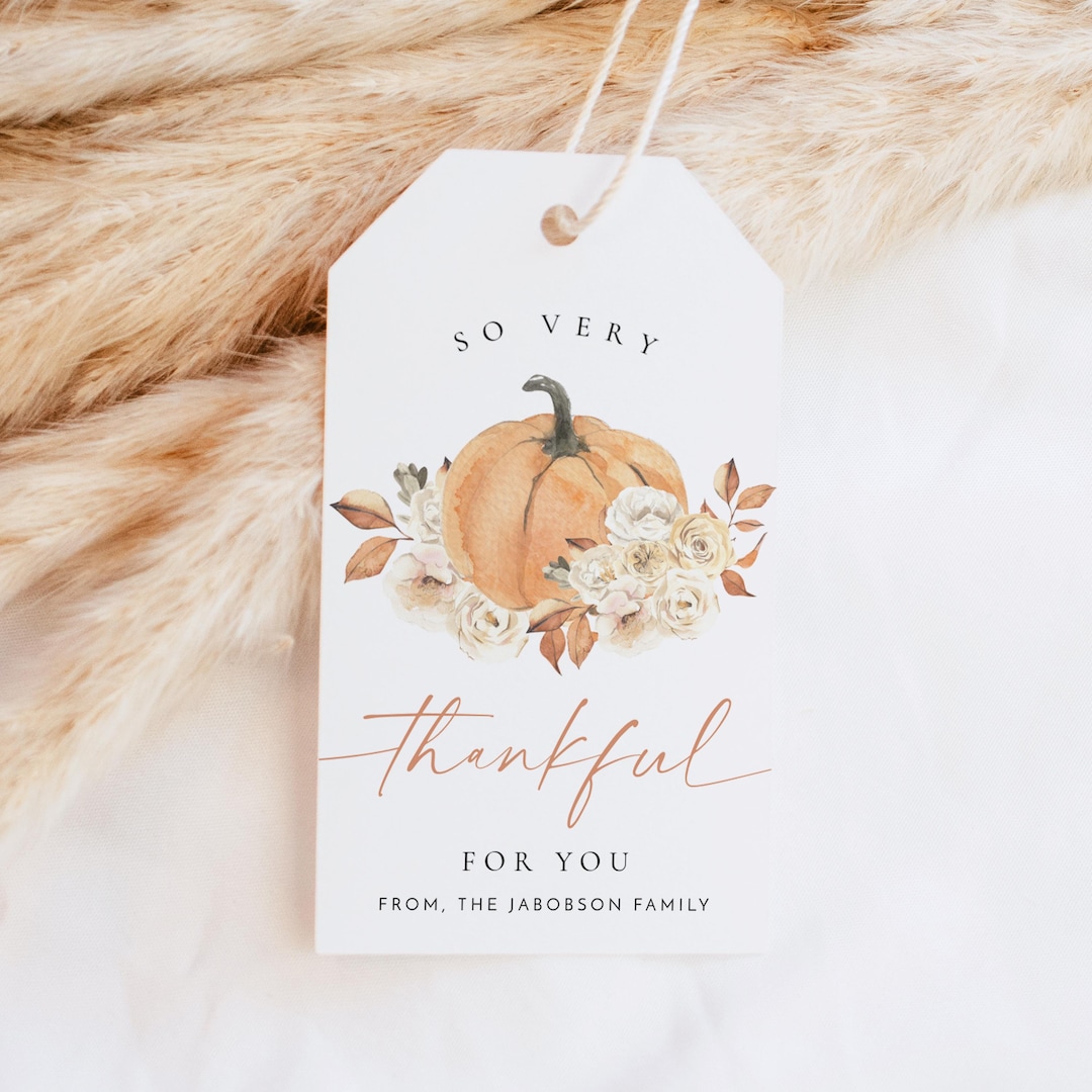 BLAIR PRINTED + SHIPPED so Very Thankful for You Gift Tag, Thanksgiving ...