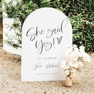 PRINTED + SHIPPED Engagement Party Sign, She Said Yes Sign, Modern ...