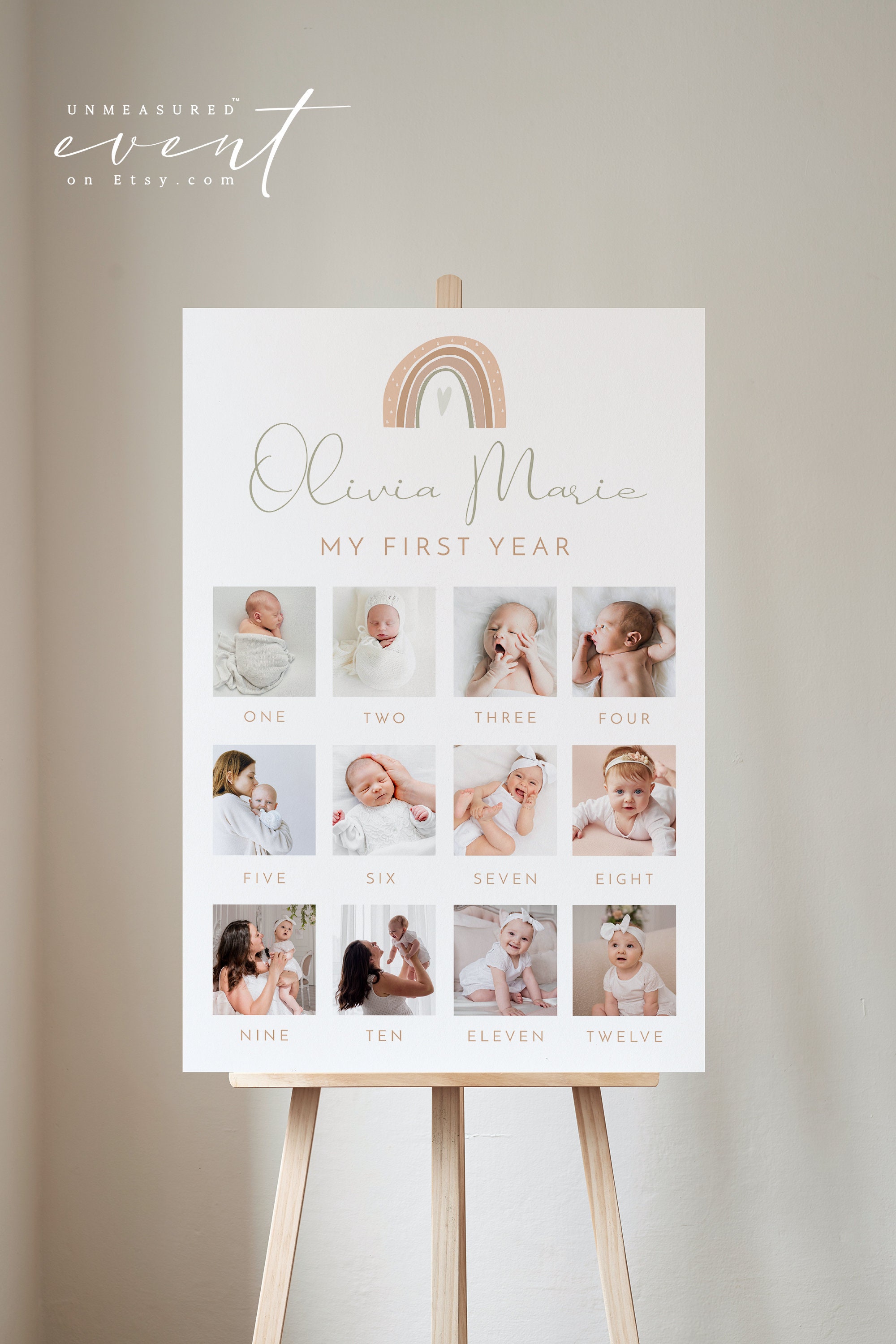 GITA Photo Milestone Poster First Birthday Milestone Sign - Etsy