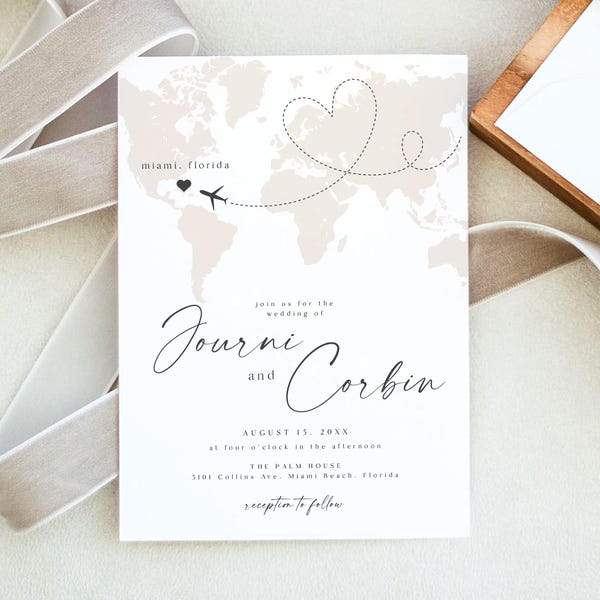Destination Wedding Invitations - Etsy