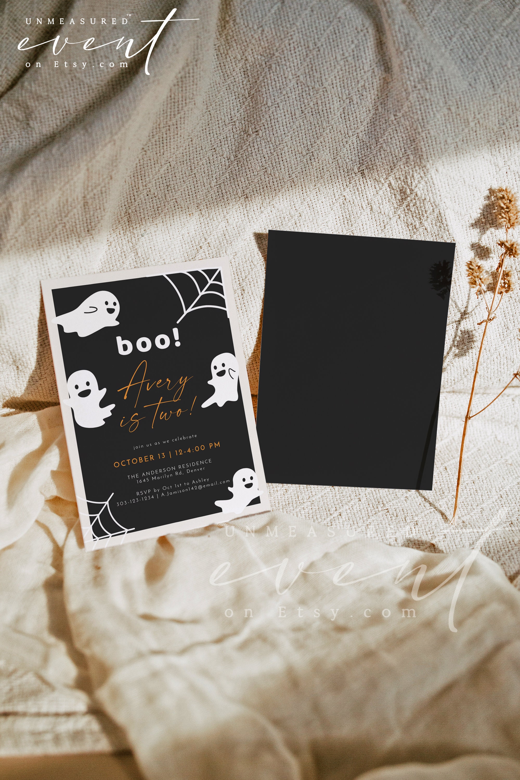 CASPER Ghost Birthday Invitation Template, Modern Halloween Birthday ...
