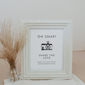 KENNEDY Wedding Snapchat Sign Printable, Oh Snap Sign for Wedding ...