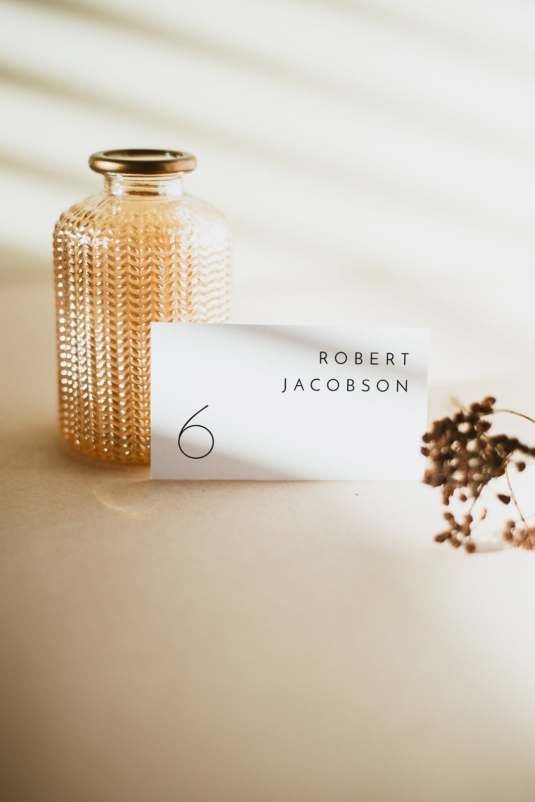 Minimalist Wedding Place Card Template, Simple Place Card Printable ...