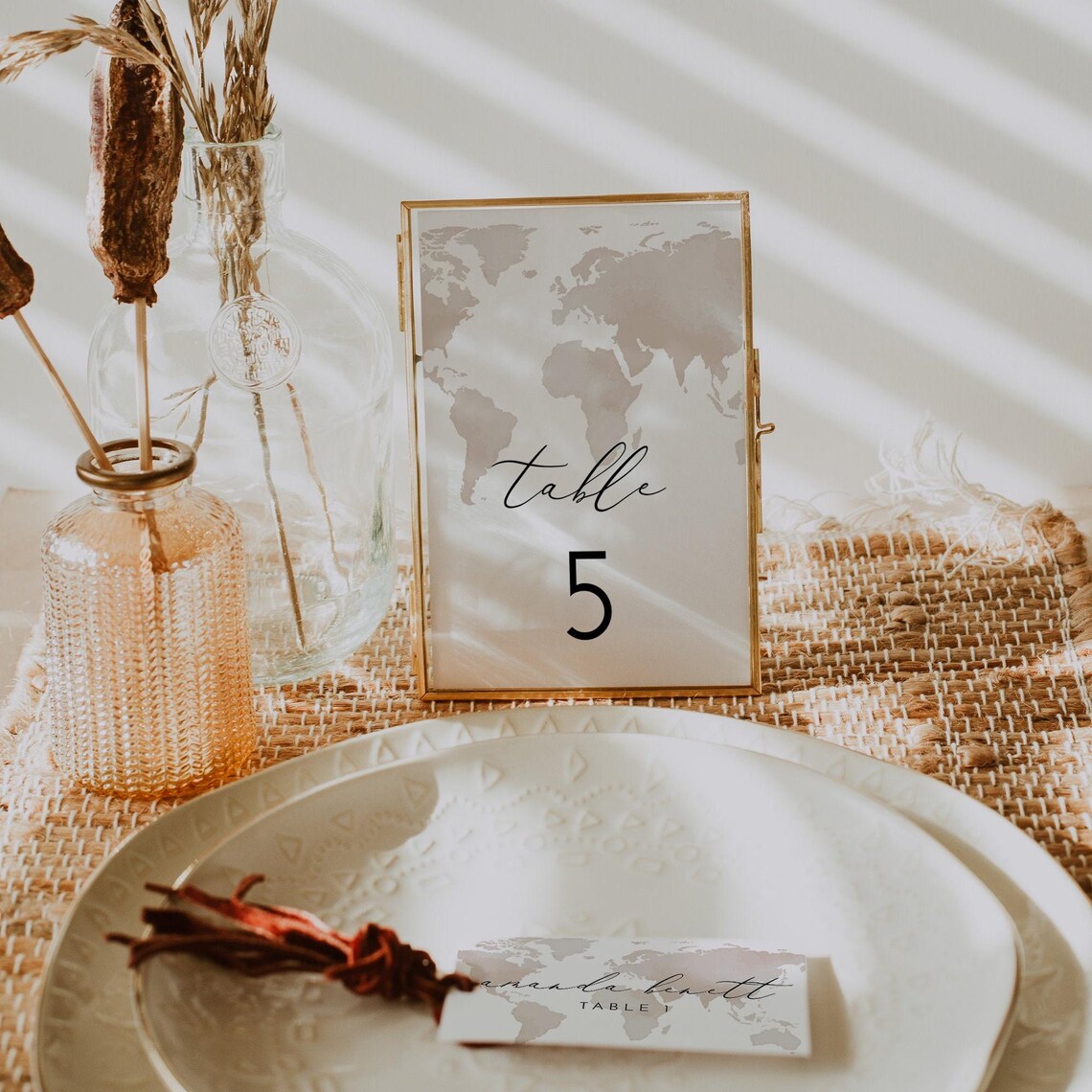 Watercolor Map Table Number Template, Destination Wedding Table Numbers ...