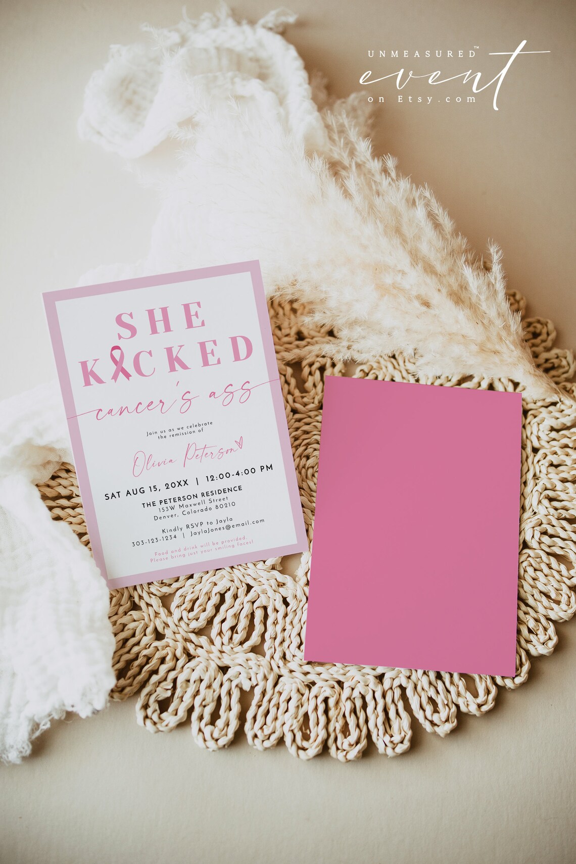 Cancer Remission Invitation Template Breast Cancer Remission - Etsy