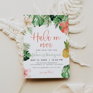 LALANI 1st Luau Birthday Invitation Template, Luau First Birthday ...