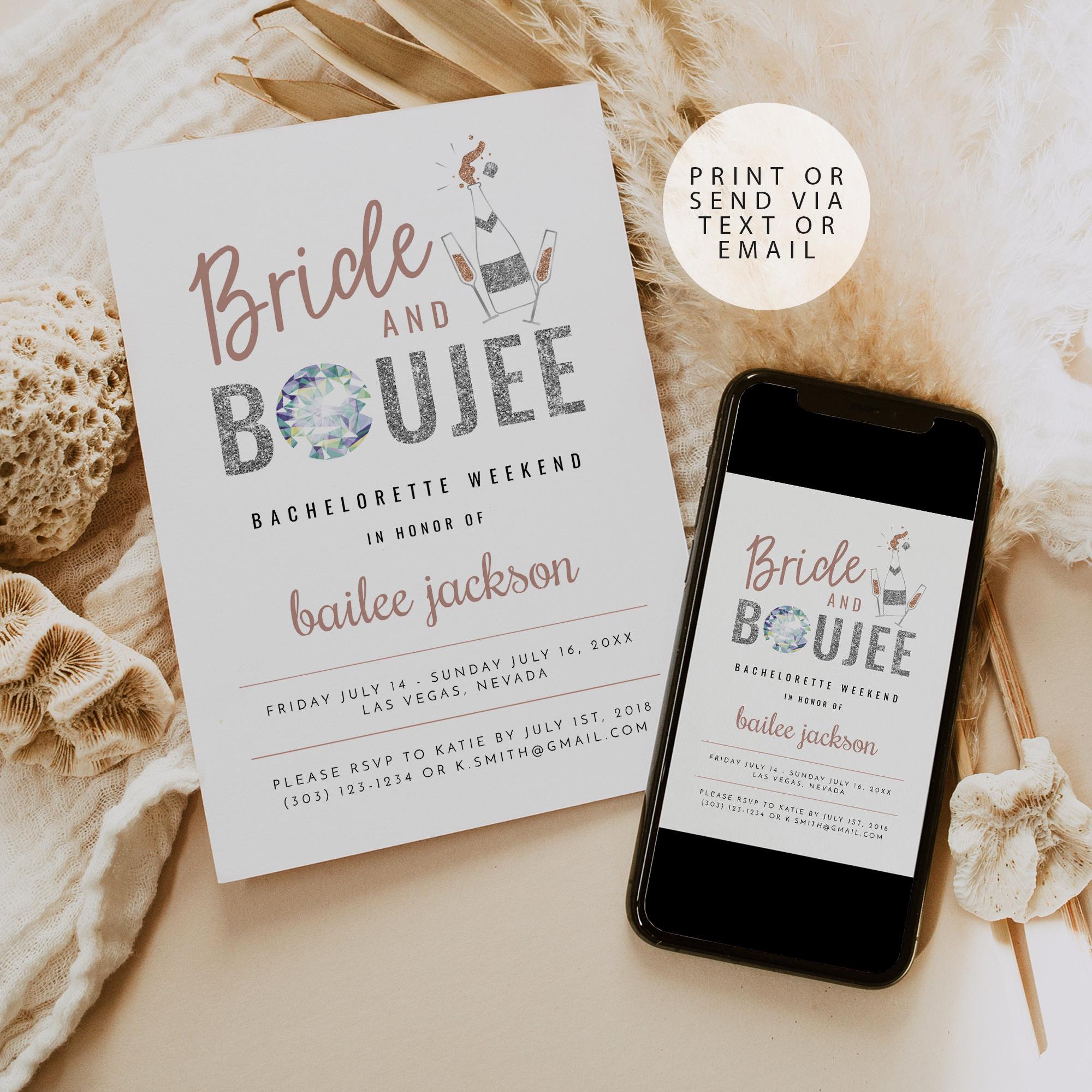 GENNA Bride and Boujee Bachelorette Invitation Template, Bachelorette ...