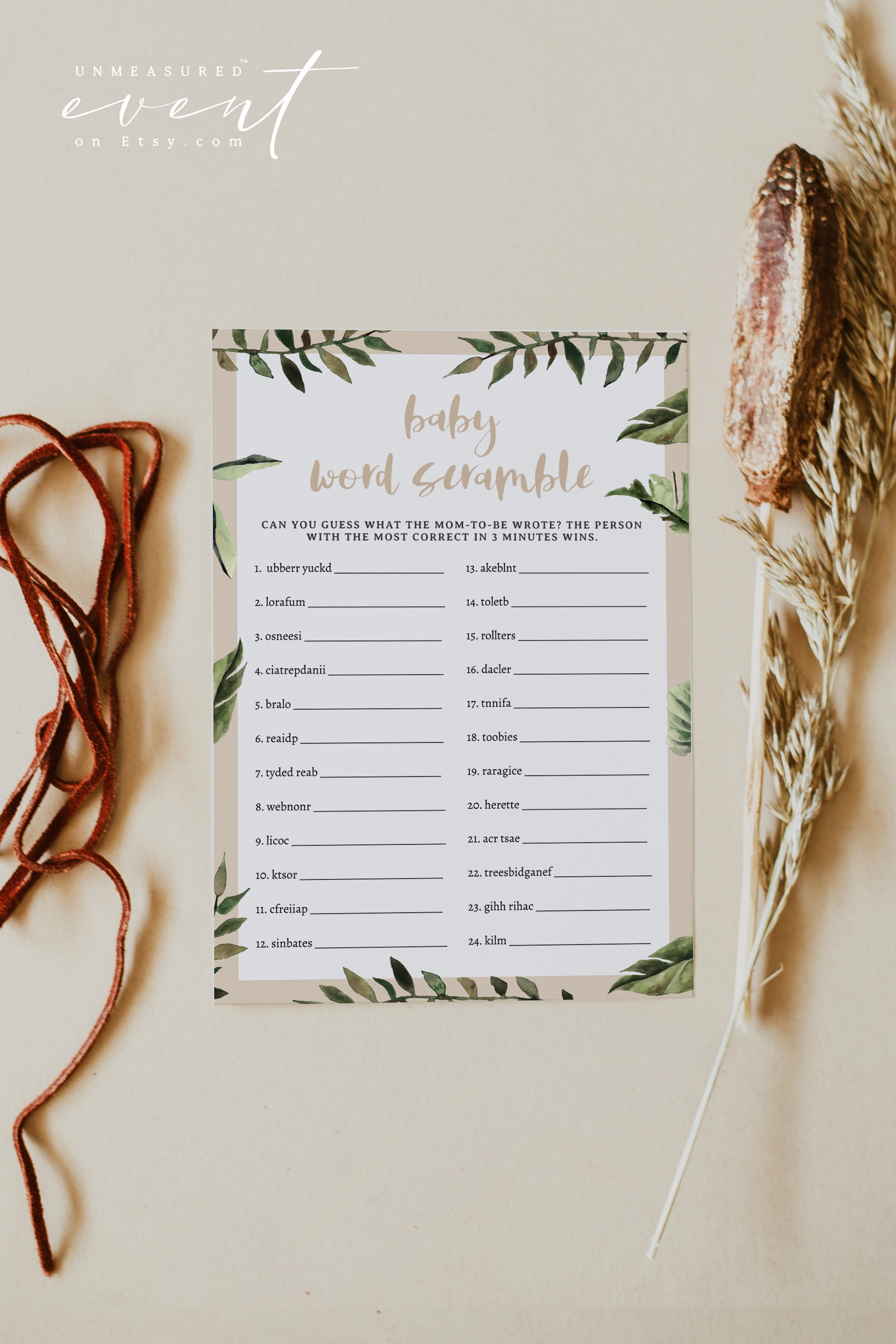 SPIKE Dinosaur Word Scramble Baby Shower Game T-rex Baby - Etsy