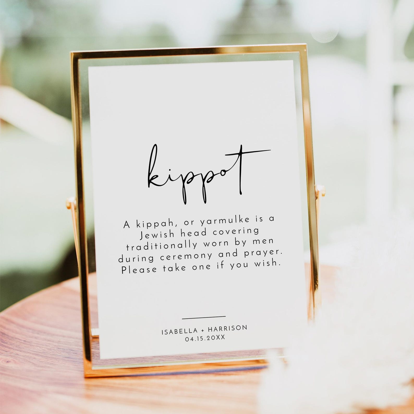 Minimalist Kippot Sign Sign Template, Modern Kippah Sign, Jewish ...