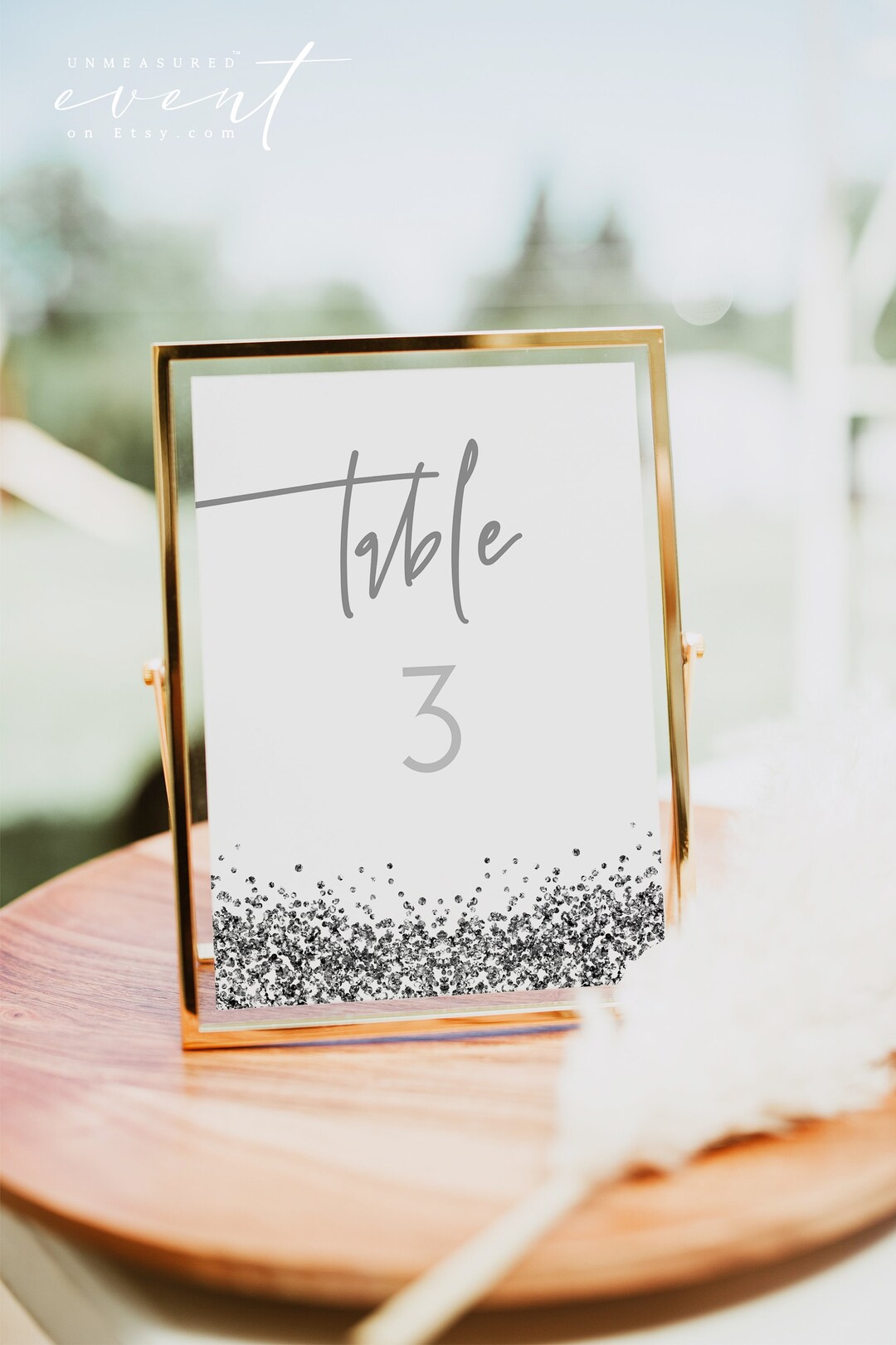 REGINA Silver Table Number Template, Disco Table Numbers, Wedding Table ...