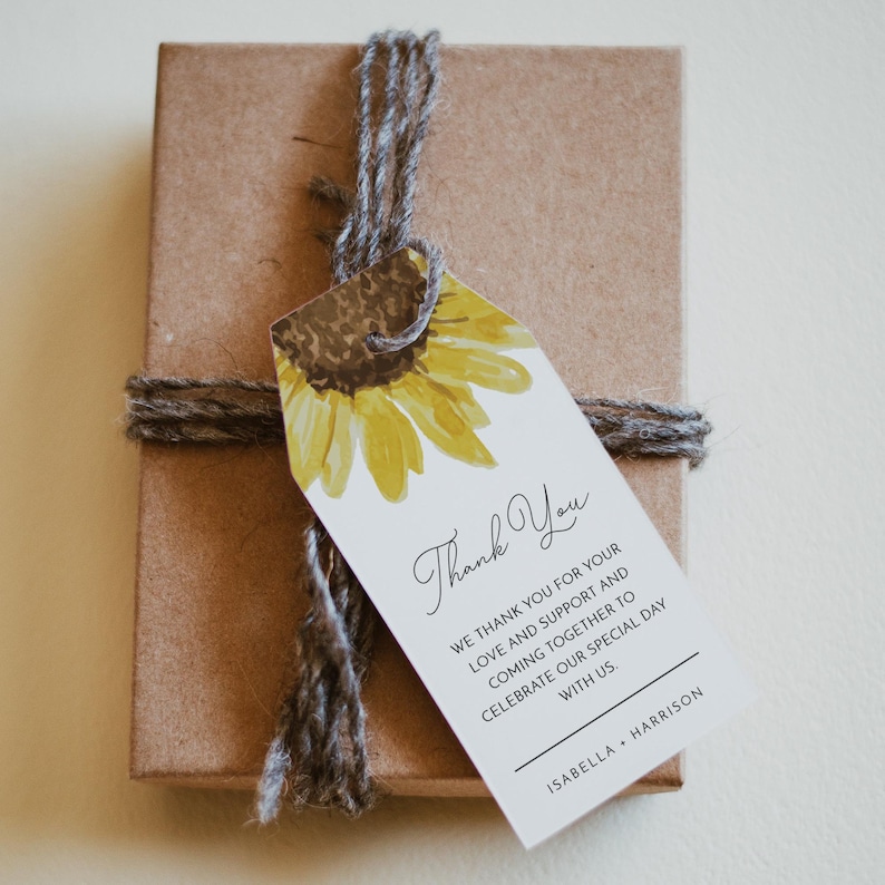 Sunflower Favor Tag Printable, Sunflower Gift Tag, Fall Shower Favor ...