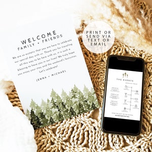 JENNA Wedding Welcome Letter Template, Wedding Timeline Card, Welcome ...