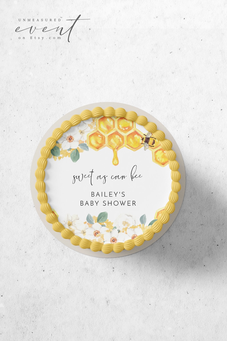 Bee Cake Topper TEMPLATE Printable Baby Shower Cake Topper | Etsy