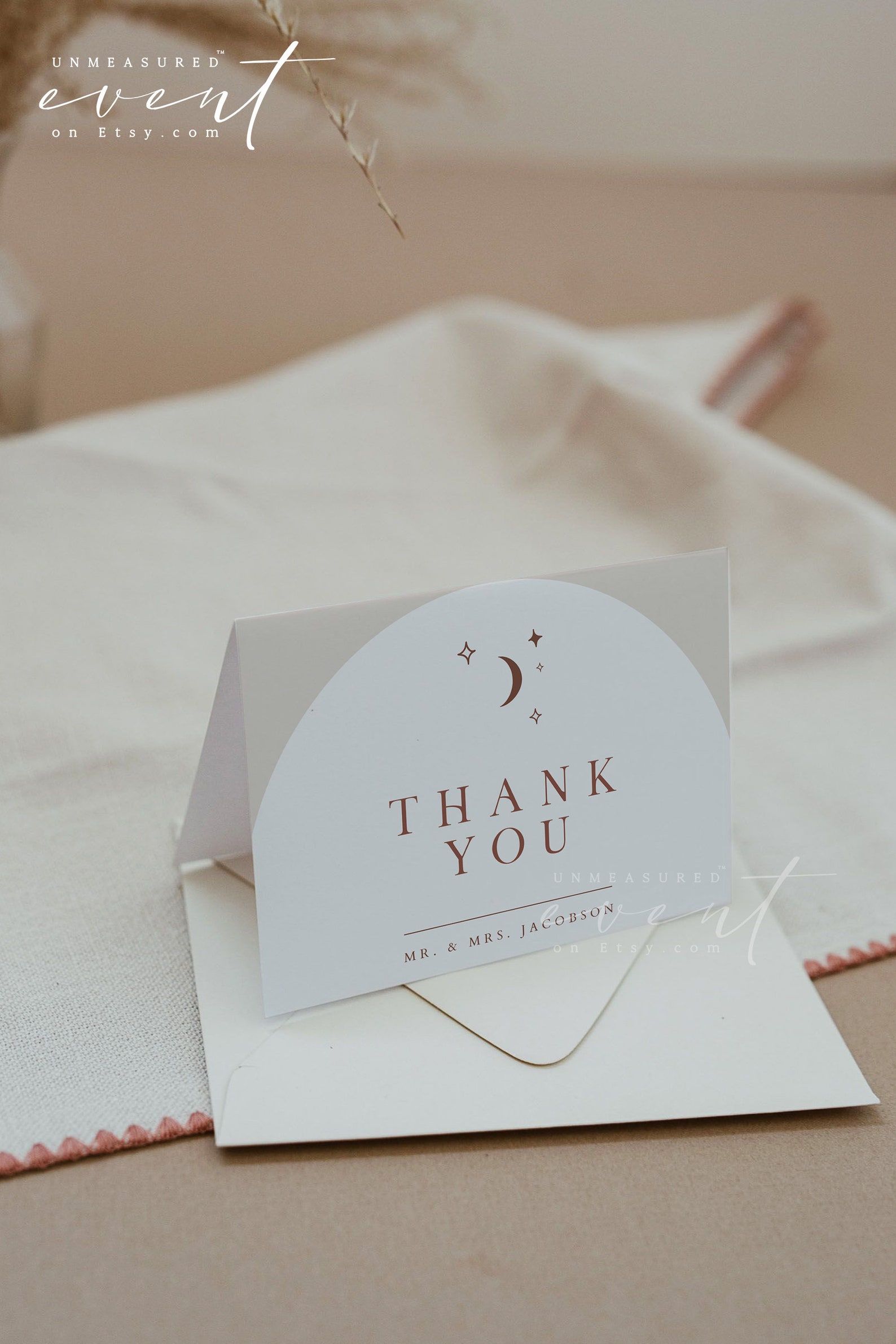CELESTE Printable Thank You Card Template Wedding Thank You | Etsy