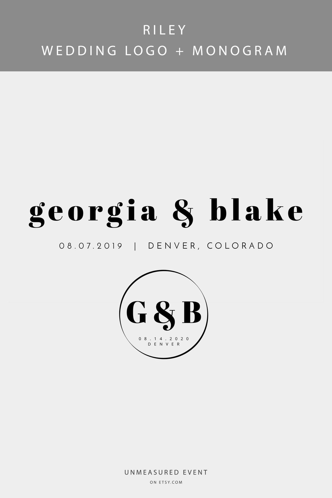 Modern Wedding Logo Template, Wedding Logo Monogram, Bold Logo Design ...