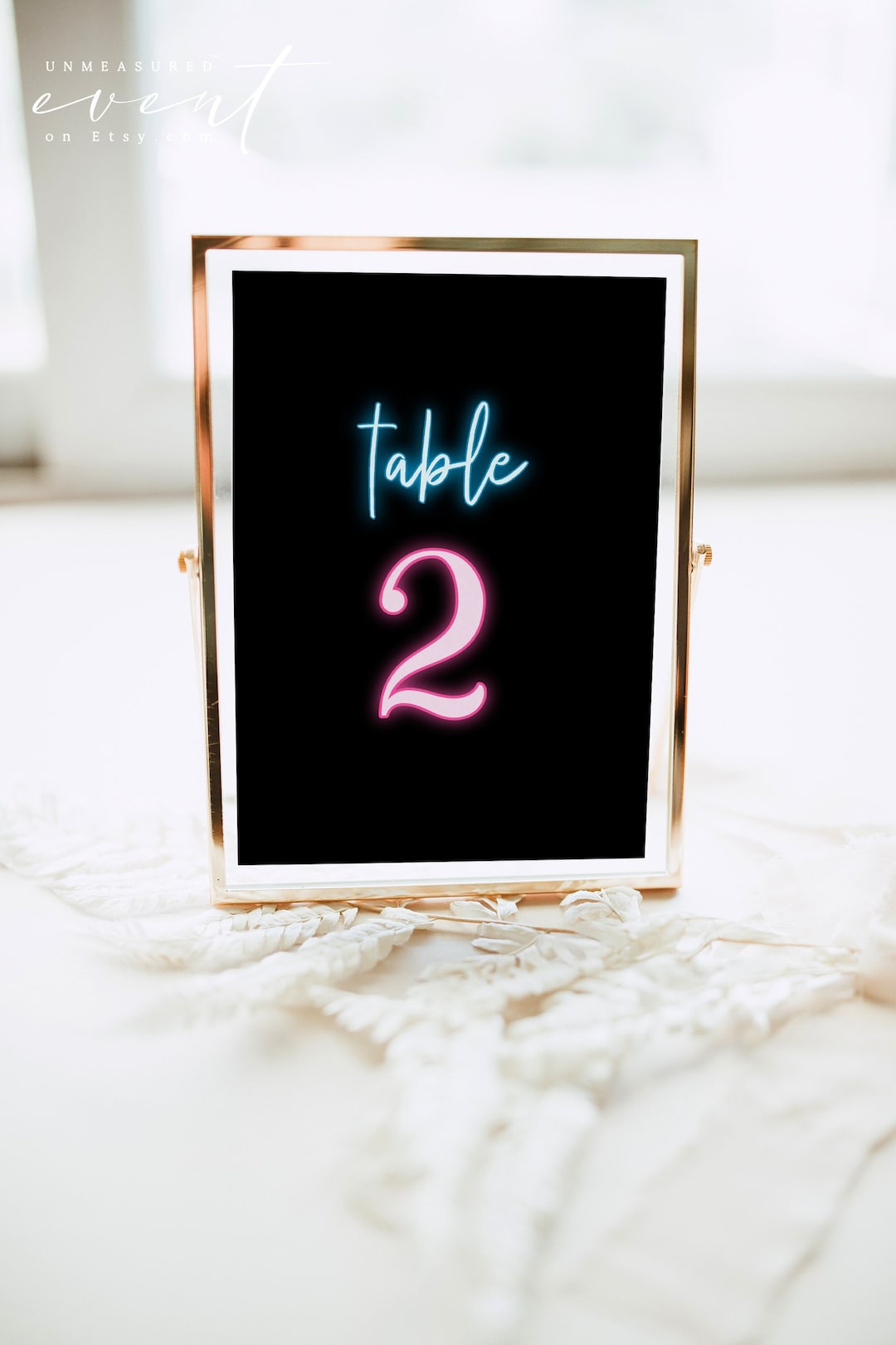 Neon Table Numbers Template, Glow Party Table Number Cards, Gaming ...