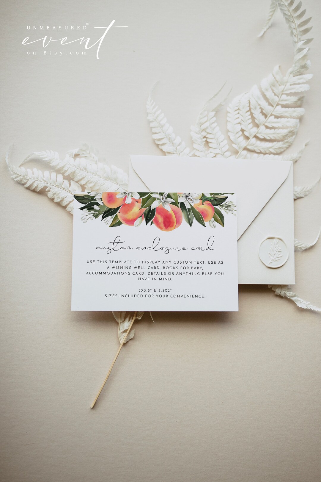 SAVANNAH Peach Enclosure Card Template, Fruit Enclosure Card, Peach ...