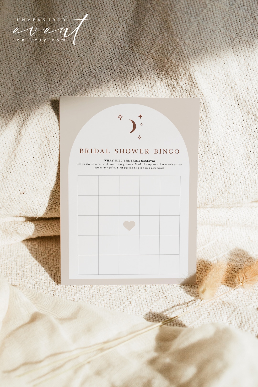 CELESTE Bingo Bridal Shower Game Template, Arched Bridal Shower Games ...
