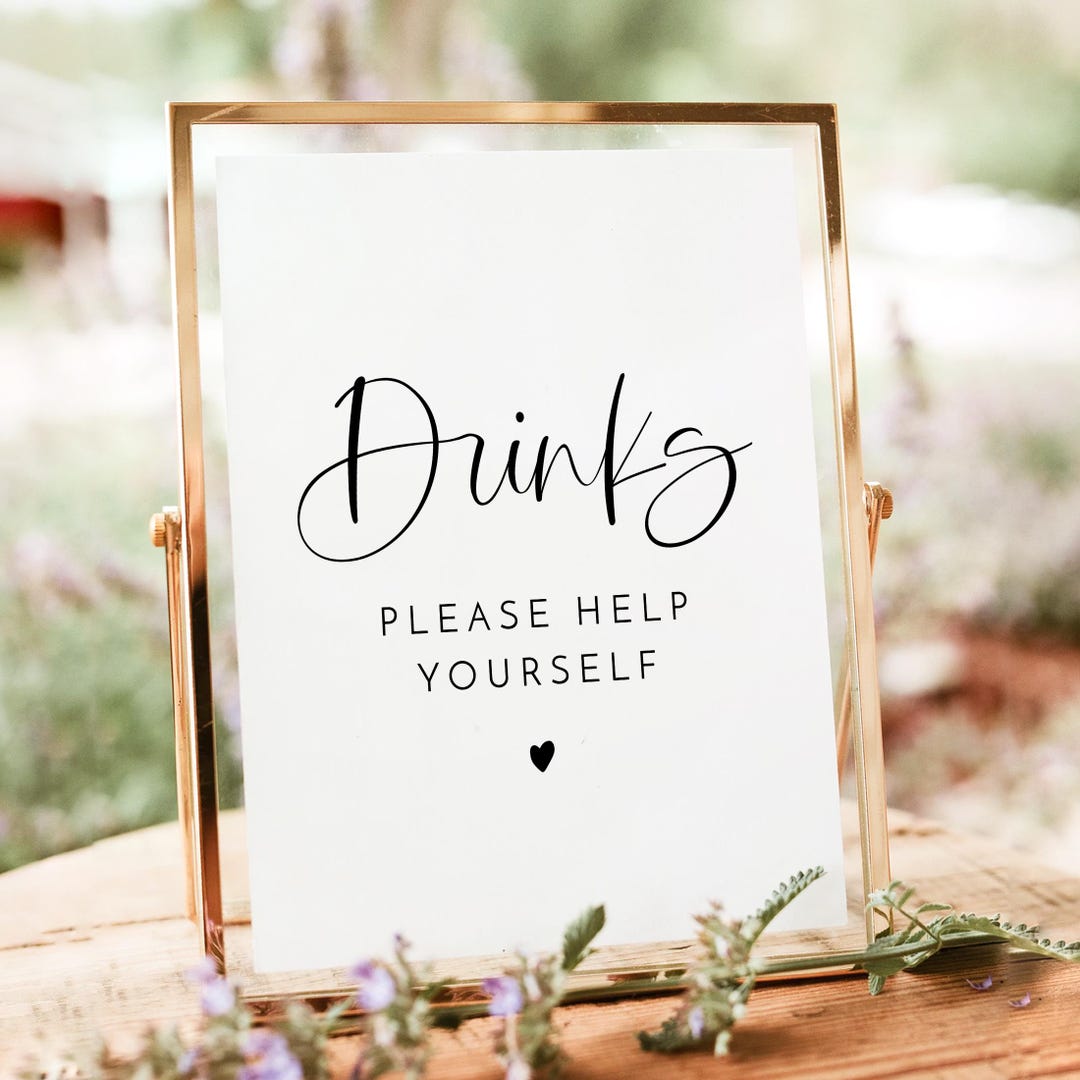 PRINTED + SHIPPED Drinks Table Sign, Baby Shower Drinks Display Sign ...