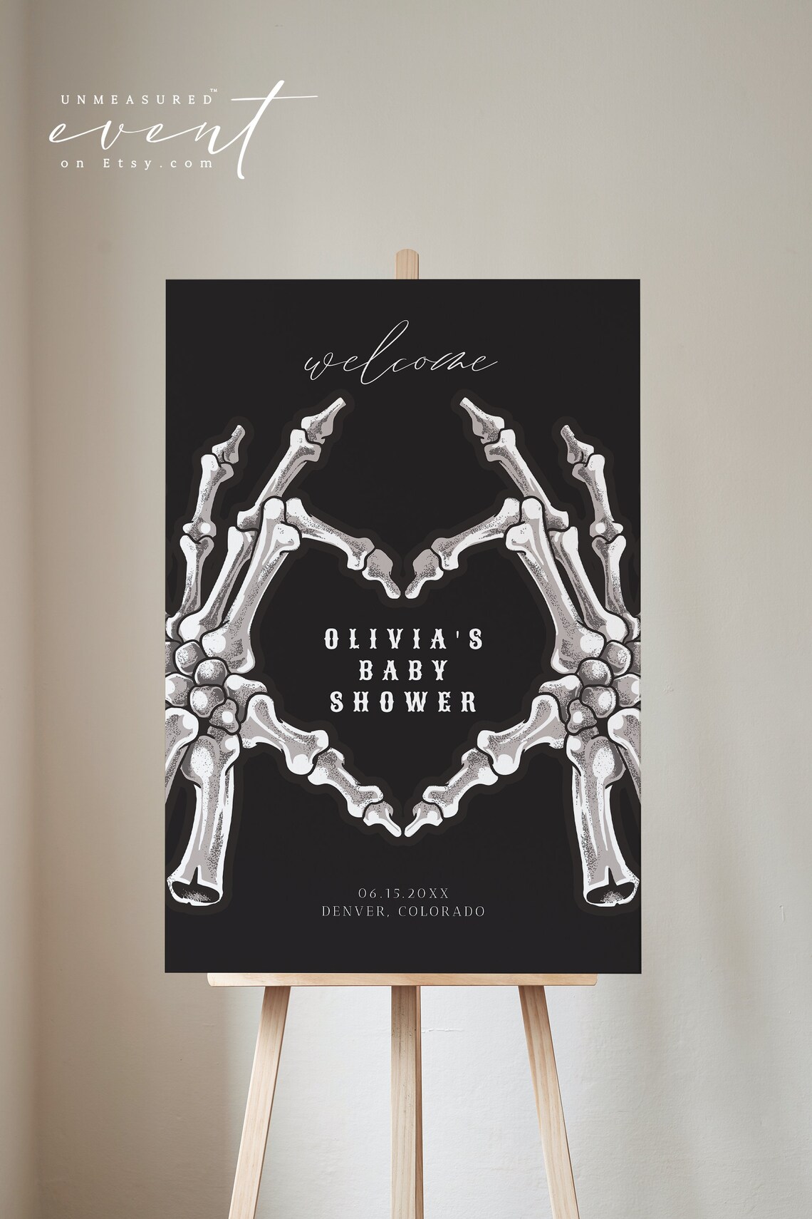 NOVA Skeleton Baby Shower Welcome Sign Gothic Baby Shower - Etsy