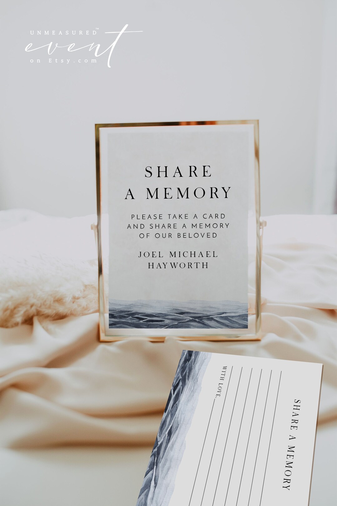 Ocean Funeral Memory Card Template, Memorial Service Share a Memory ...
