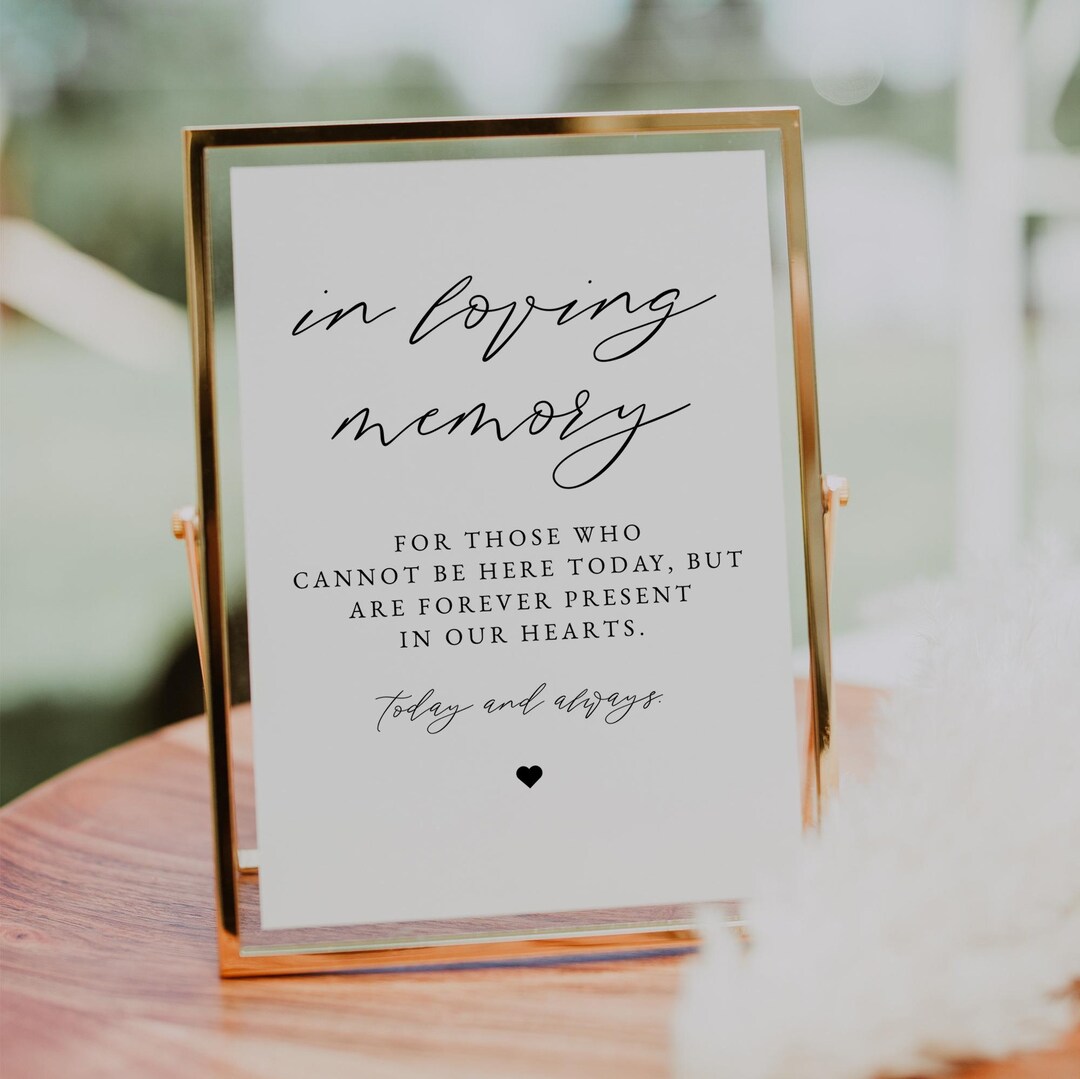 In Loving Memory Sign, Printable in Loving Memory Sign for Wedding ...