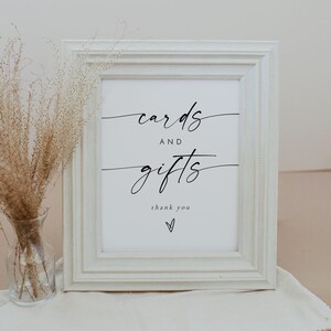 Minimalist Cards and Gifts Sign, Simple Gift Table Sign, Modern Wedding ...