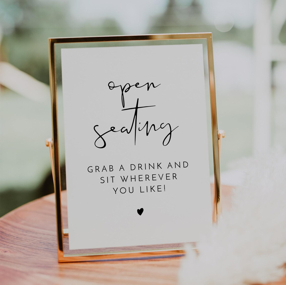 Minimalist Open Seating Sign Template, Printable Open Seating Sign, No ...