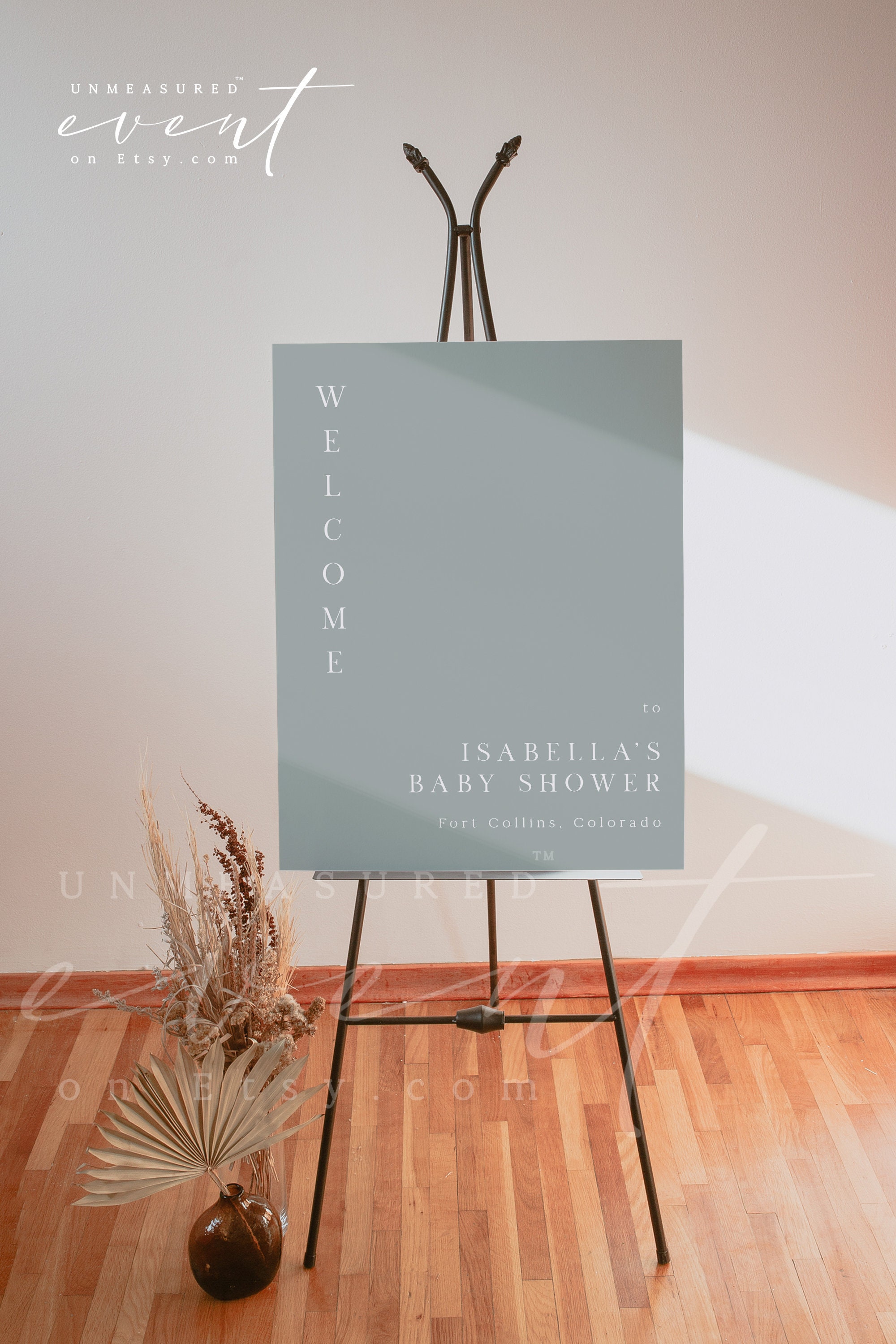 NINA Sage Green Baby Shower Welcome Sign Template, Sage Welcome Sign ...