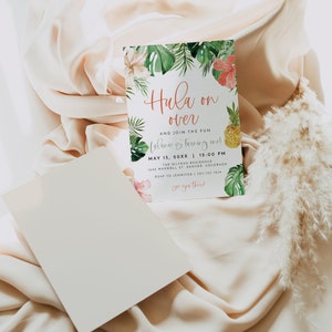 LALANI 1st Luau Birthday Invitation Template, Luau First Birthday ...