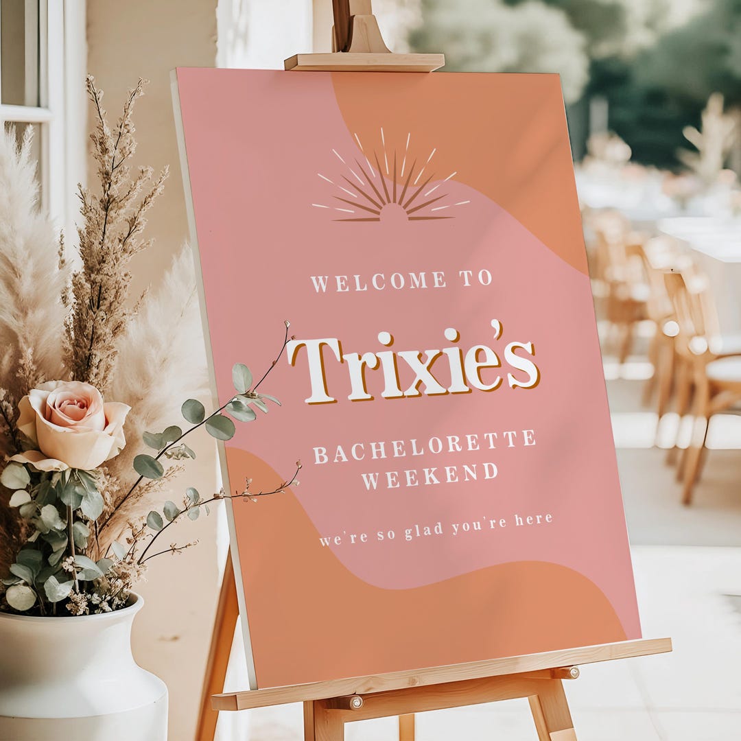 PRINTED + SHIPPED Retro Bachelorette Welcome Sign, 70's Themed ...