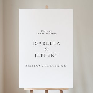 EDITH Classic Wedding Welcome Sign Template, Minimalist Wedding Welcome ...