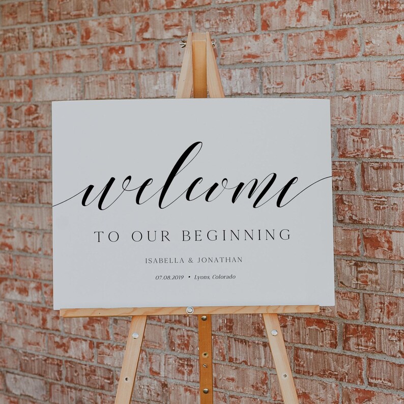 Minimal Wedding Welcome Sign Template, Modern Wedding Welcome Sign ...