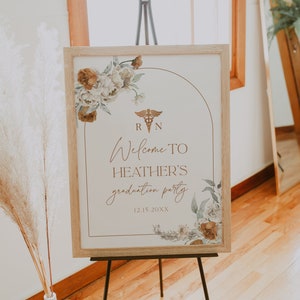 BOHEME Bohemian Nurse Graduation Welcome Sign Template Terracotta RN ...