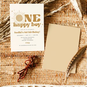 One Happy Boy Birthday Invitation Template, First Trip Around the Sun ...