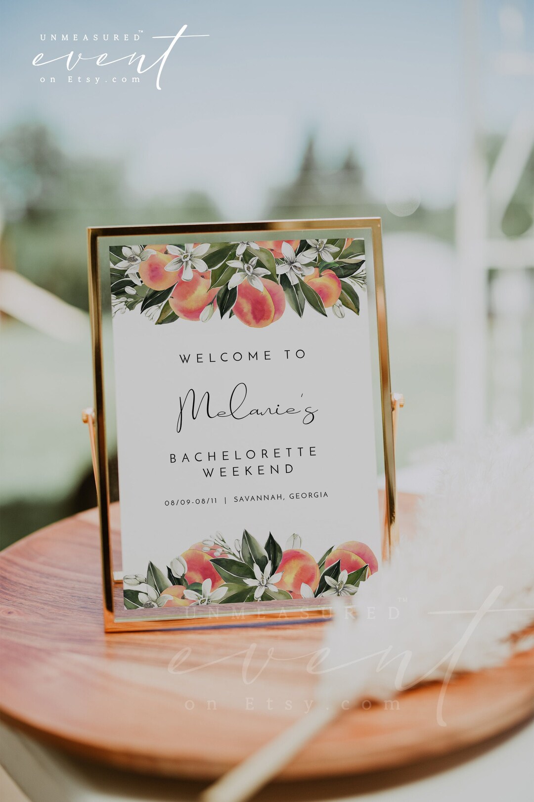 SAVANNAH Bachelorette Welcome Sign Template, Peach Bachelorette Welcome ...