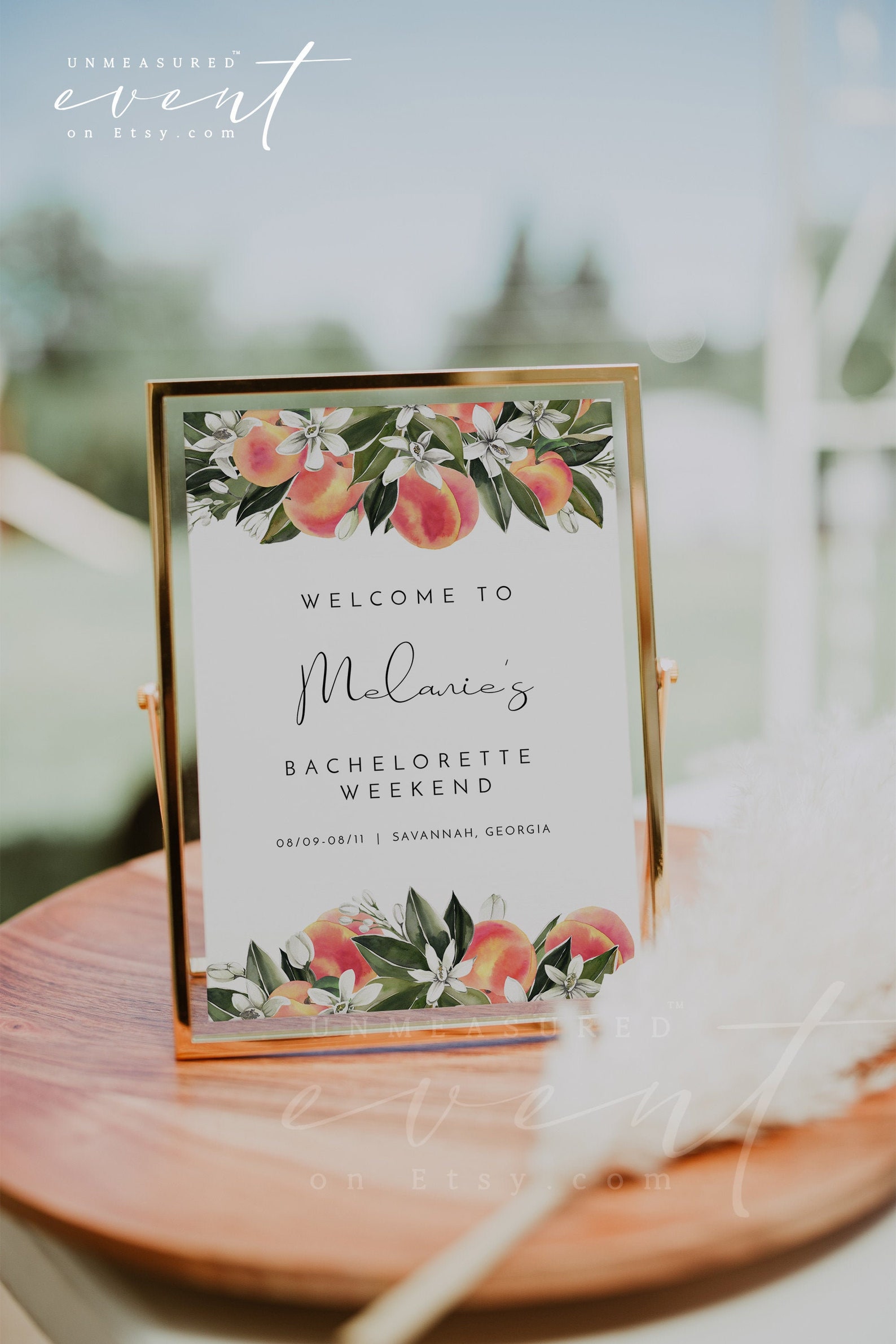 SAVANNAH Bachelorette Welcome Sign Template, Peach Bachelorette Welcome ...
