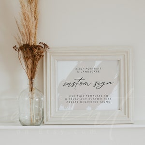 AYSHA Custom 8x10 Sign Template, Earth Tone Creamy Beige Baby Shower ...