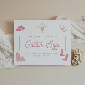 Custom Sign Template, Rodeo Birthday Sign Printable, Customizable Party ...