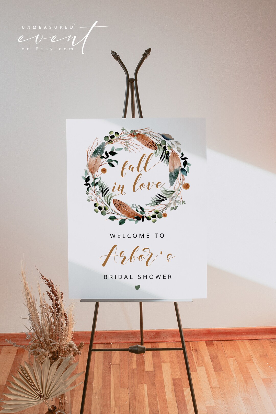 ARBOR Fall Bridal Shower Welcome Sign Template, Autumn Bridal Shower ...