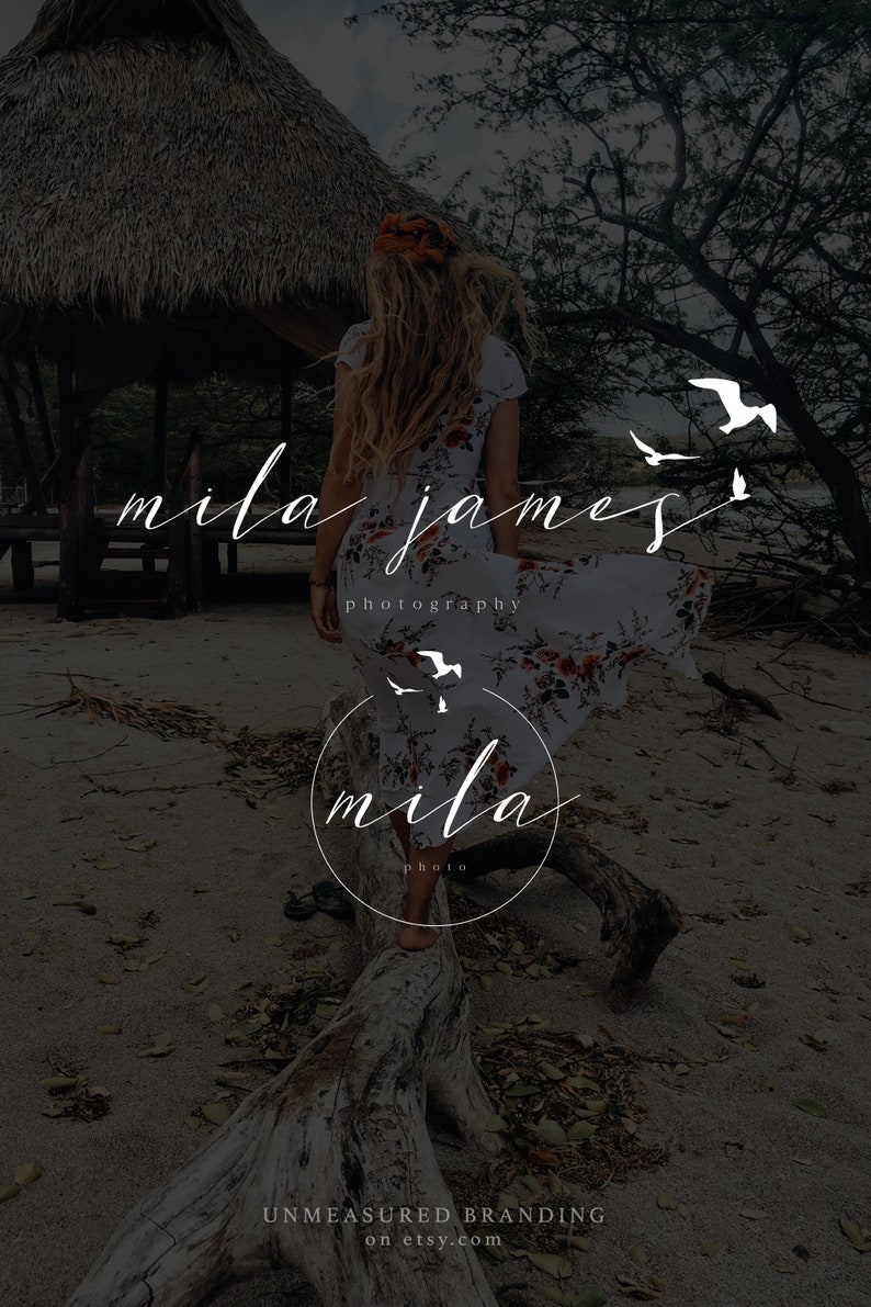 Bird Logo and Watermark Template Script Logo Outdoor Logo - Etsy Canada