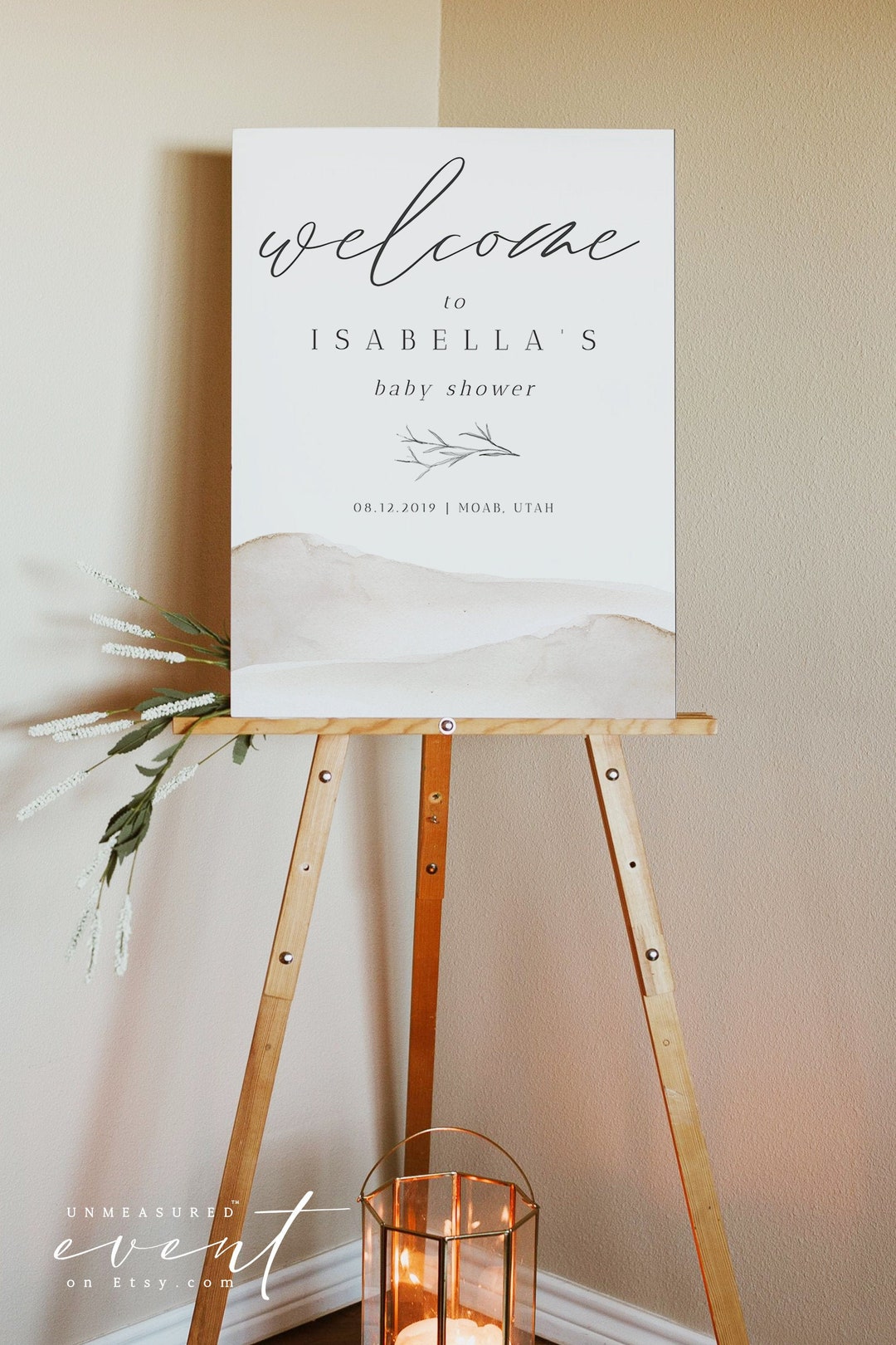 AMELIA Desert Baby Shower Welcome Sign Template, Beach Baby Shower ...