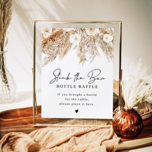 Bottle Raffle Sign and Raffle Ticket Template, Stock the Bar Party ...